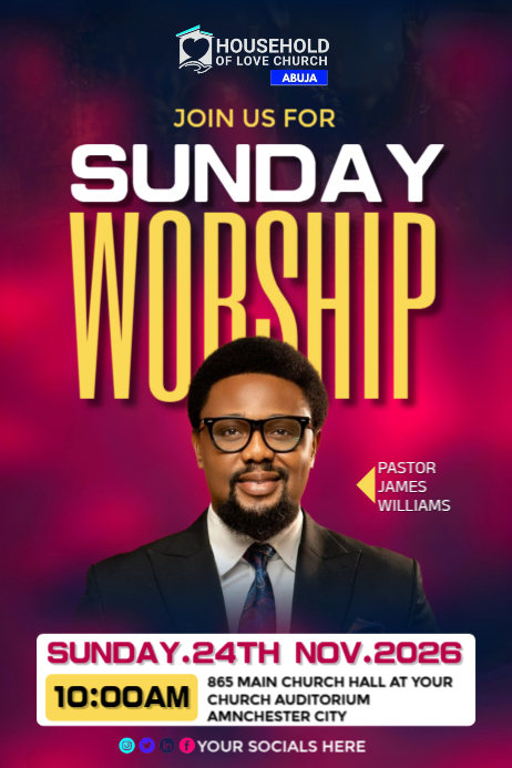 Modern Church Worship Design Template | PosterMyWall