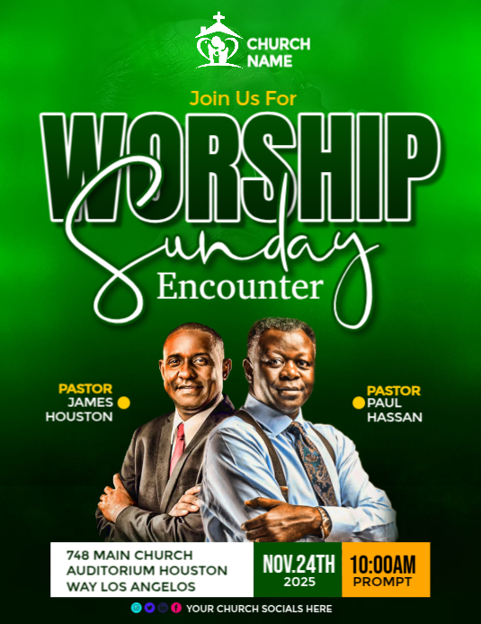 Modern Church Worship Design Template | PosterMyWall