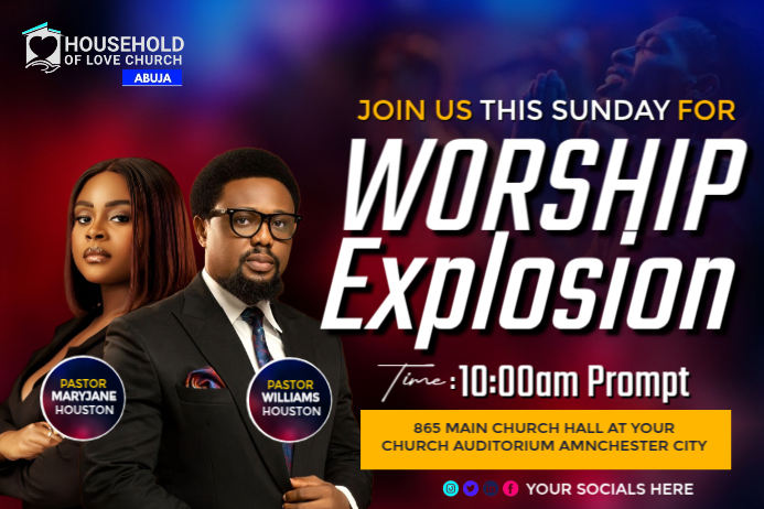 Modern Church Worship Design Template | PosterMyWall
