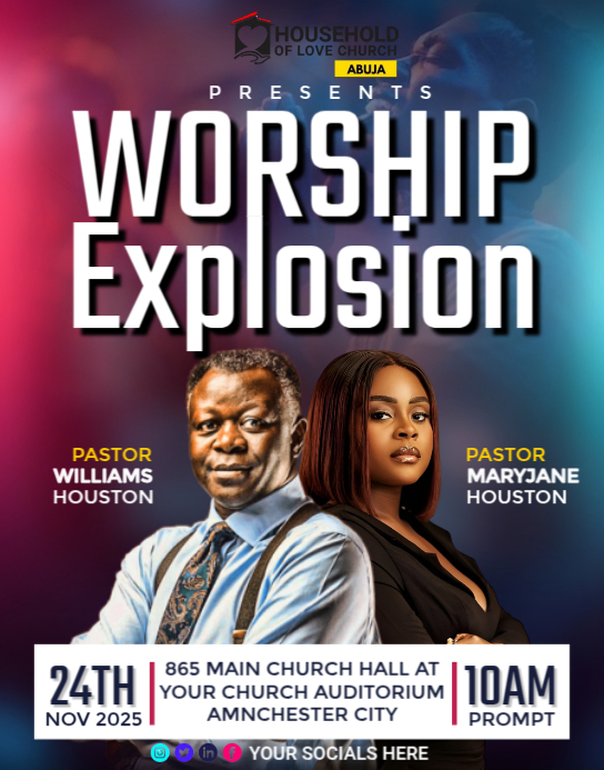 Modern Church Worship Design Template | PosterMyWall