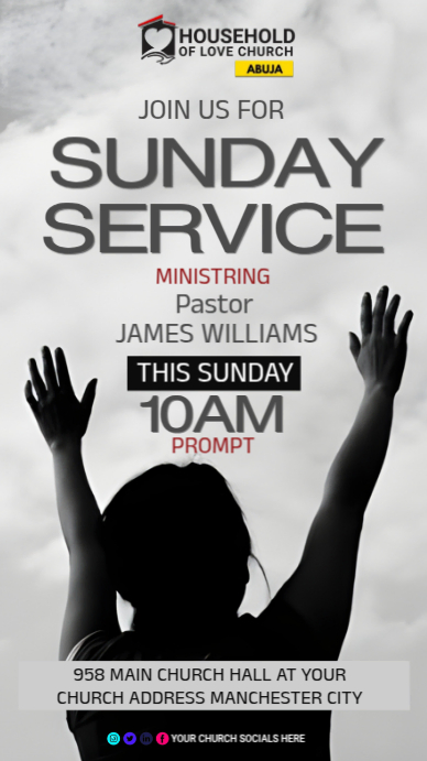 Modern Church Worship Design Template | PosterMyWall