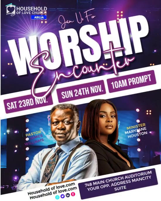 Plantilla de Modern Church Worship Design | PosterMyWall