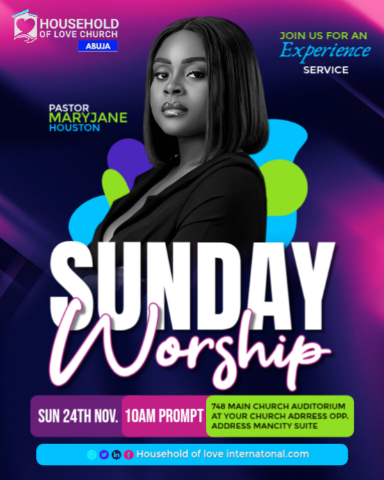 Modern Church Worship Design Template | PosterMyWall