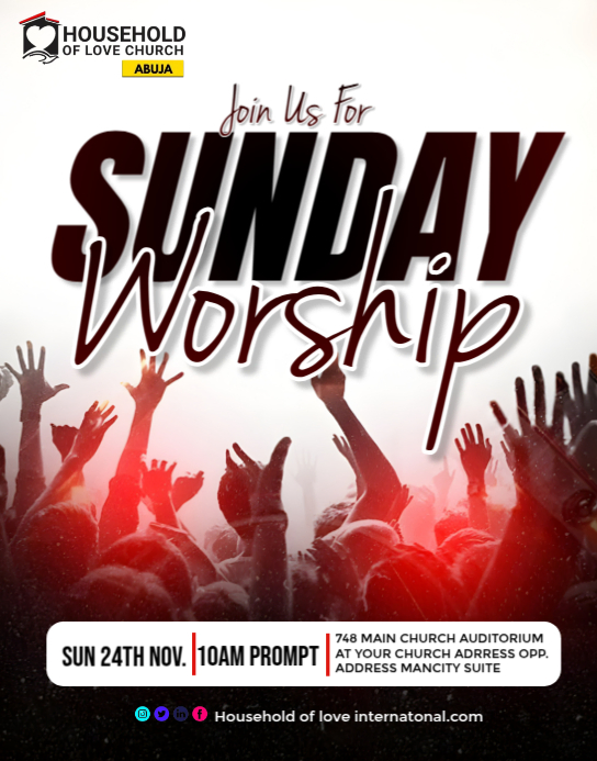 Modern Church Worship Design Template | PosterMyWall