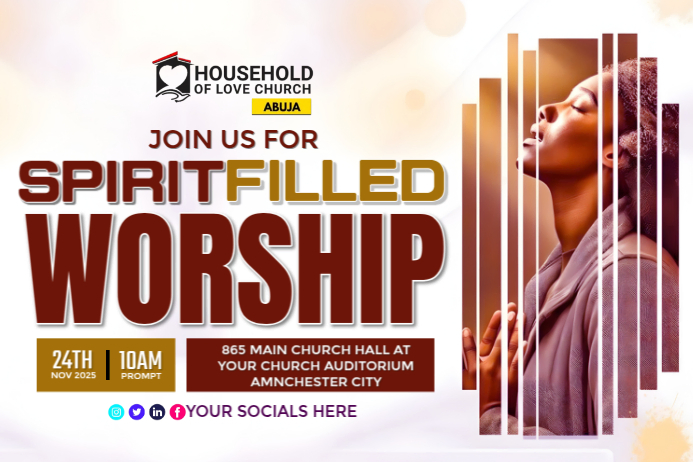 Modern Church Worship Design Template | PosterMyWall