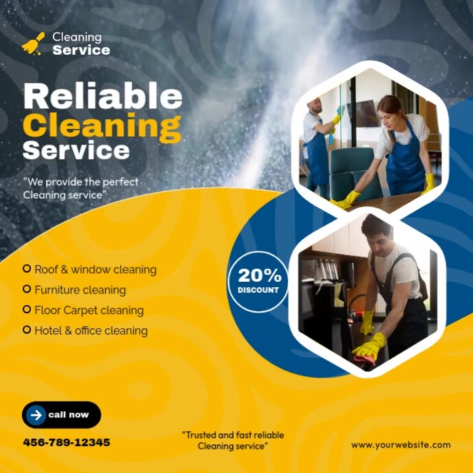Modern cleaning service video flyer template | PosterMyWall