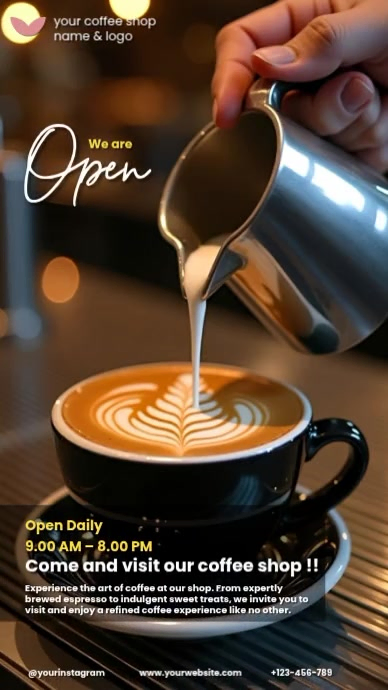 Modern Coffee Shop Promotion Instagram Story Template | PosterMyWall