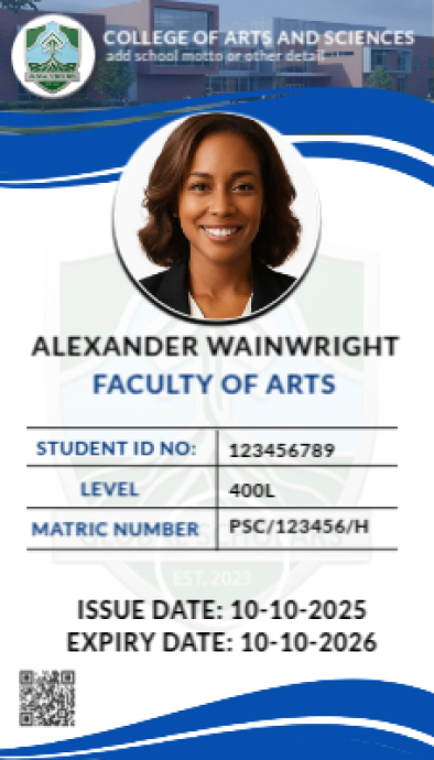 Modern College Student ID Card Template – Editable University ID Badge ...