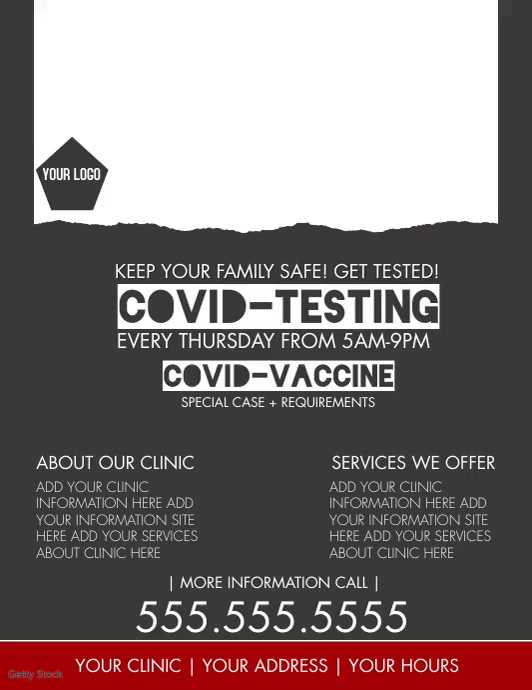 Modern Covid Testing Clinic Video Flyers Template | PosterMyWall