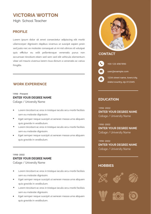Copy of Modern CV Resume Template | PosterMyWall