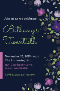 Modern Elderly Birthday Party Invitation Template | PosterMyWall