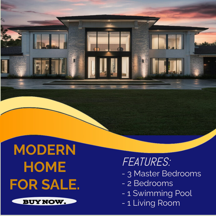 Plantilla de Modern Day Home For Sale Template. | PosterMyWall