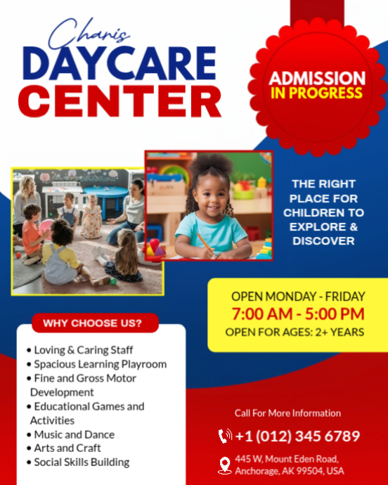 Modern Daycare Center & Childcare Enrollment Flyer Template | PosterMyWall
