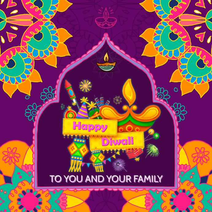 Modern design diwali wishes instagram post Template | PosterMyWall