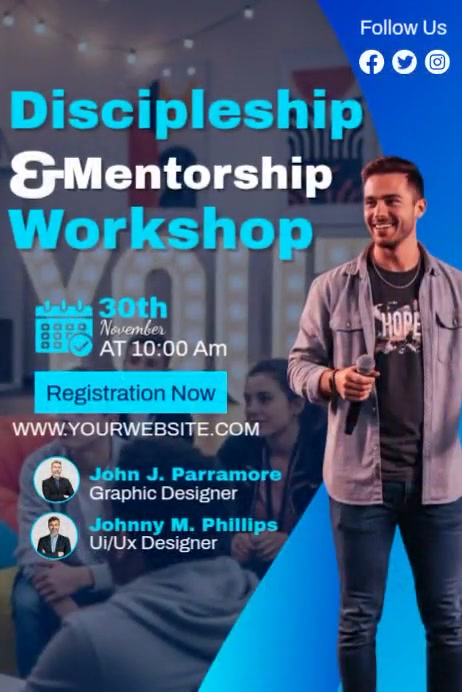 Modern Discipleship & Mentorship Workshop Video Template | PosterMyWall