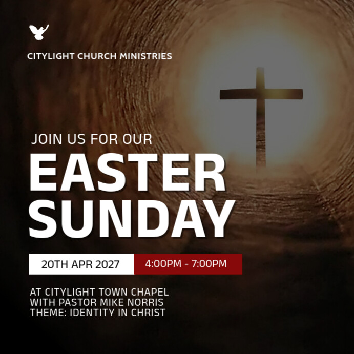 Copy of Modern Easter Sunday Service Church Design Template | PosterMyWall