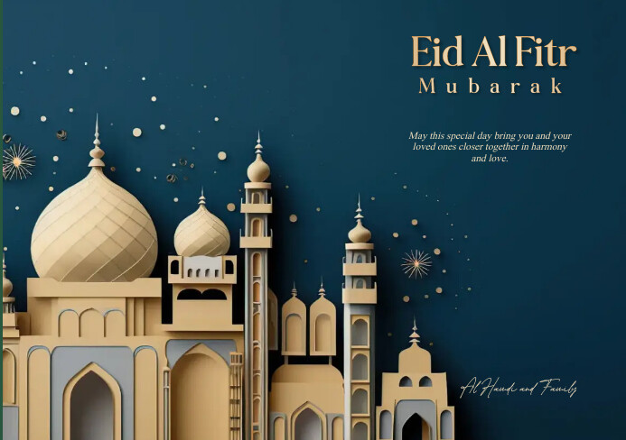 Modern Eid Al Fitr Greeting Card Template | PosterMyWall