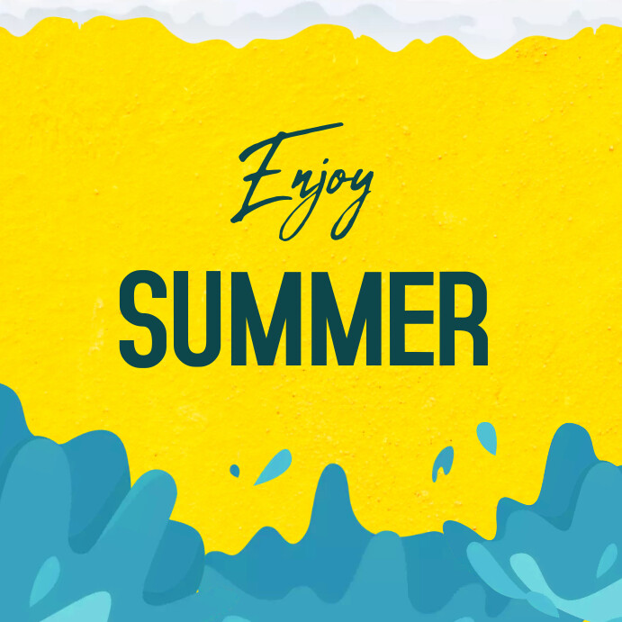 Modern Enjoy summer Instagram Post Yellow and Template | PosterMyWall