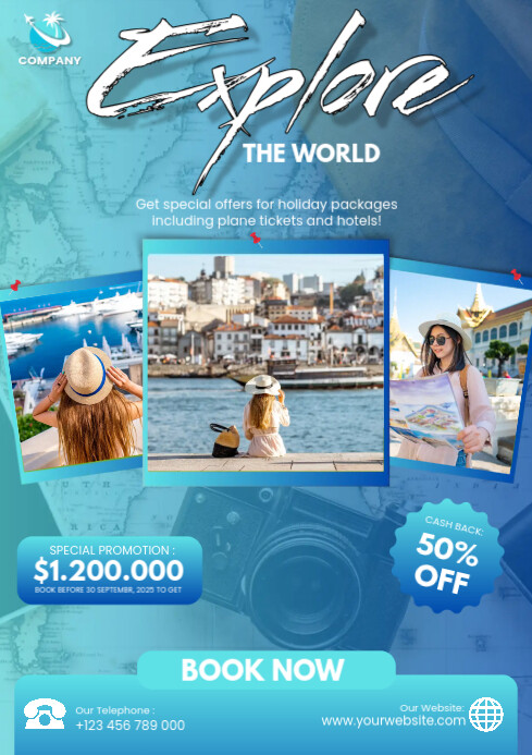 Plantilla de Modern Explore The World Flyer | PosterMyWall