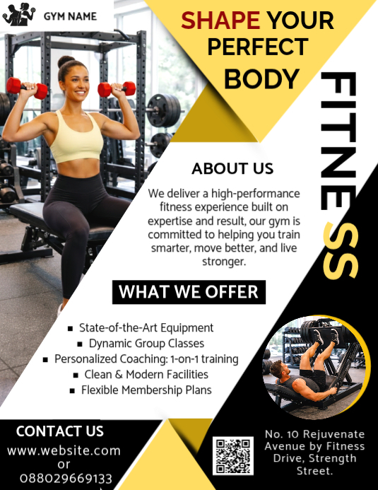 Modern Fitness Gym Flyer Template | Personal Trainer & Workout ...