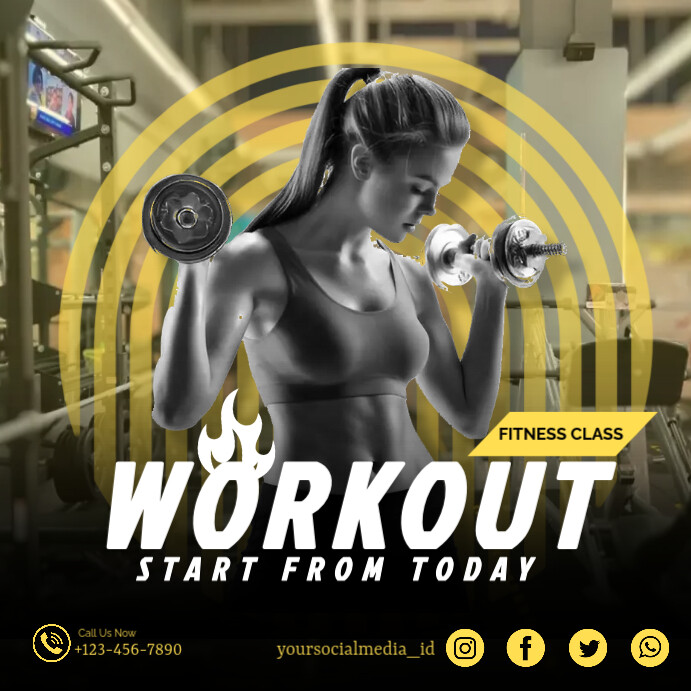 Modern Fitness Instagram Post Template | PosterMyWall