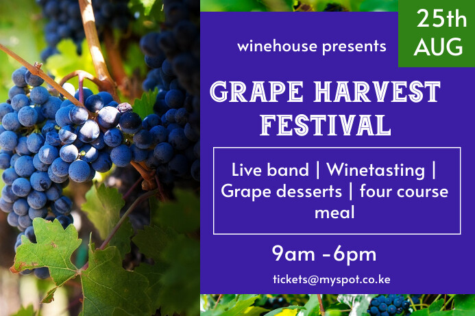 Plantilla de Modern floral grape harvest festival poster | PosterMyWall