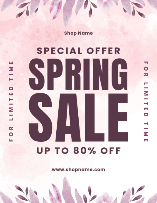 Modern Floral Typographic Spring Sale Promotional Discount Super Deal ...