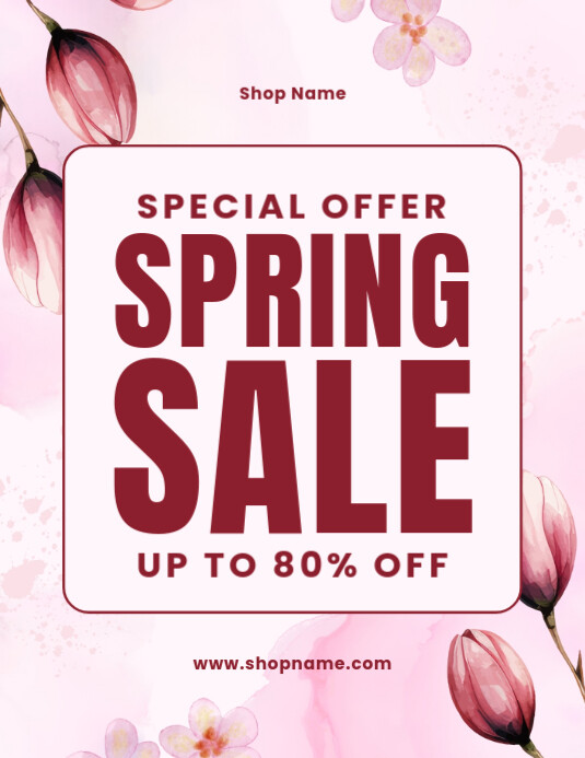 Modern Floral Typographic Spring Sale Promotional Discount Super Deal ...