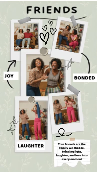 Modern Friendship board Collage Template Fun Photo Layout for Friends ...