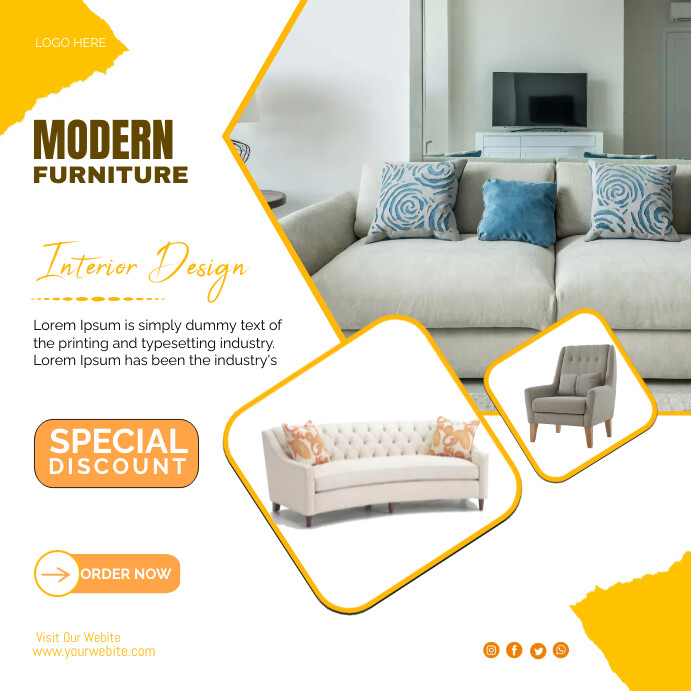 MODERN FURNITURE Interior Design Sale Template | PosterMyWall