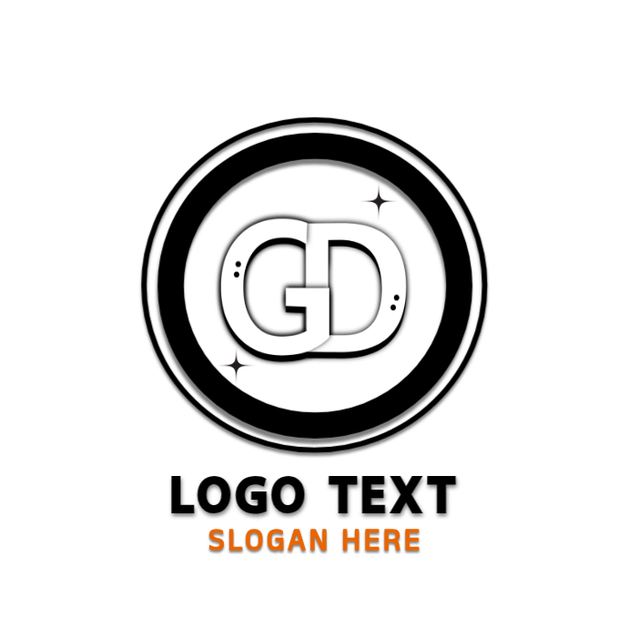 Modern GD Monogram Circle Logo – Elegant Black and White Branding ...