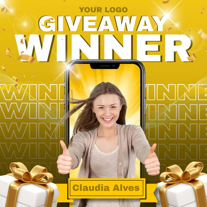 Copy of Modern Giveaway Winner Instagram Post | PosterMyWall