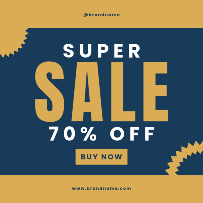 Modern Gold Blue Typographic Promotional Super Sale Instagram Post เทมเ ...