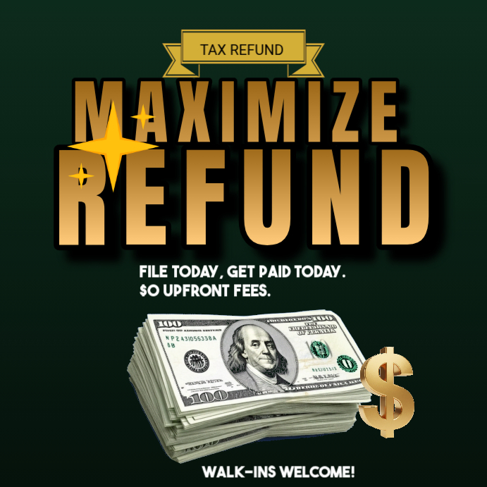 Modern Green Marble Tax Refund Flyer Template | PosterMyWall