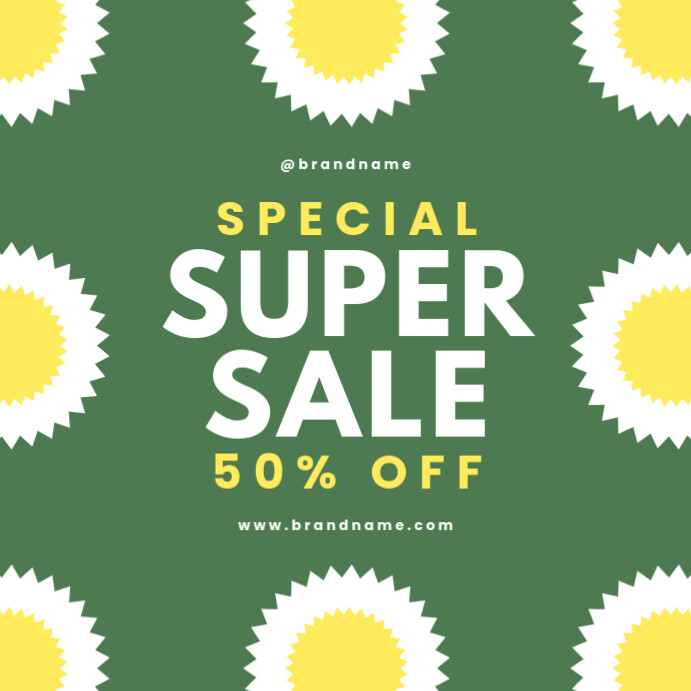Modern Green Typographic Special Super Sale Promo Instagram Post ...