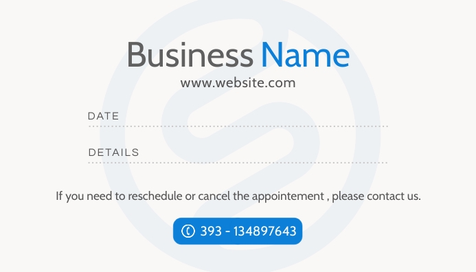 modern grey and blue appointment reminder Template | PosterMyWall