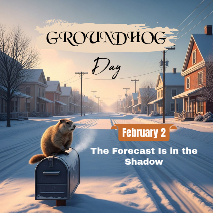 Modern Groundhog Day Graphic Template | PosterMyWall