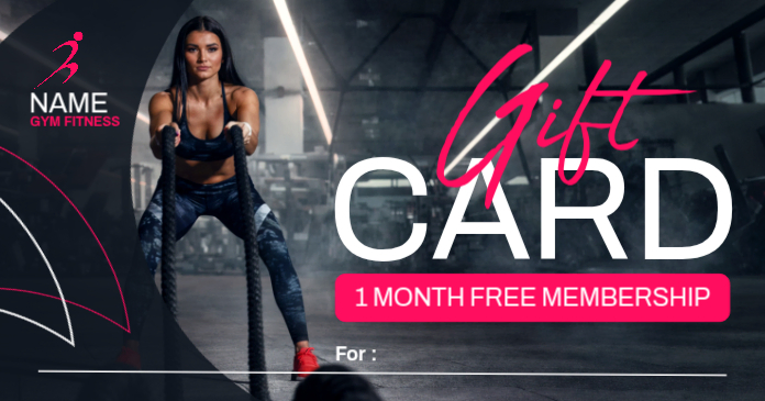 Modern Gym Gift Card r – 1 month free membership design template gift ...