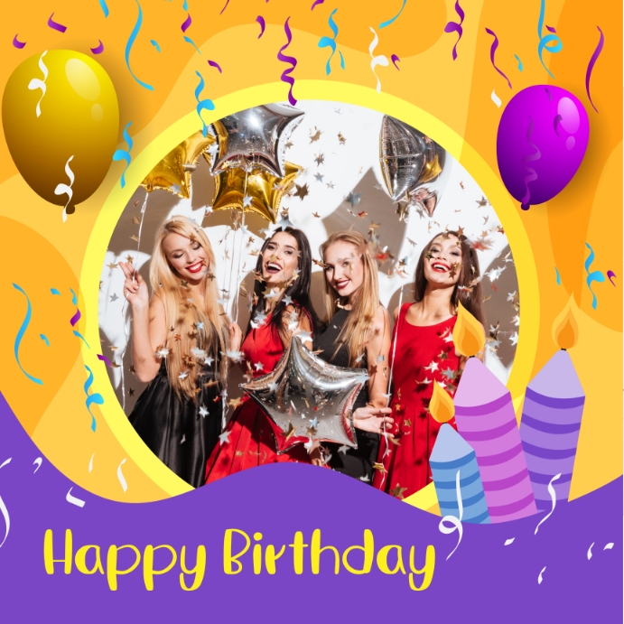 modern happy birthday Template | PosterMyWall