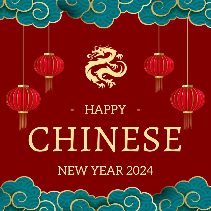 Modern Happy Chinese New Year Instagram Post Template | PosterMyWall