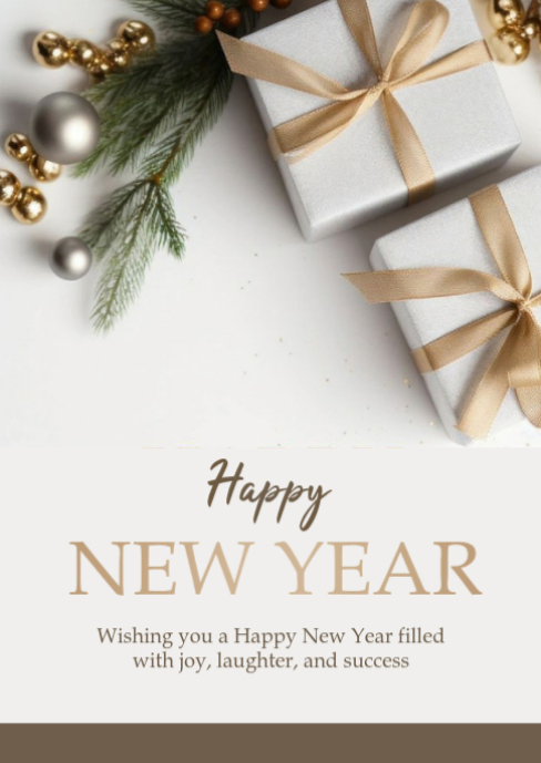 Modèle MODERN HAPPY NEW YEAR WISHES 2026 | PosterMyWall