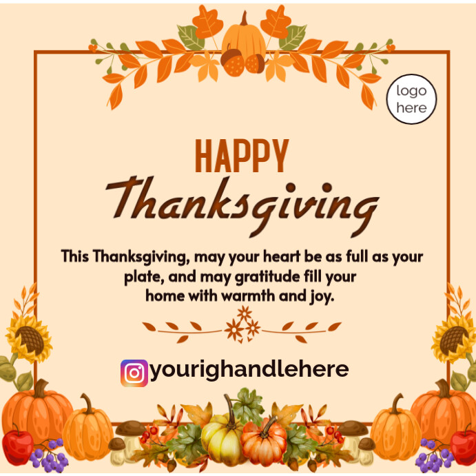 Copy of Modern Happy Thanksgiving Instagram Post | PosterMyWall