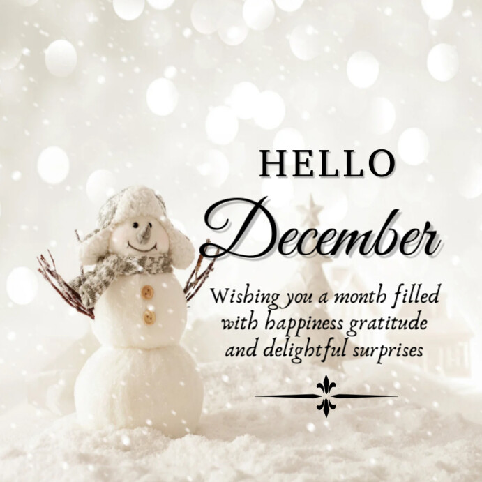 Modern Hello December Instagram Post 2024 Template | PosterMyWall
