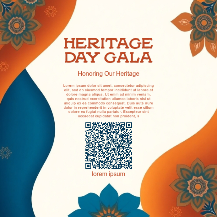 Modern Heritage Day Gala Instagram Square Post with Cultural Style ...