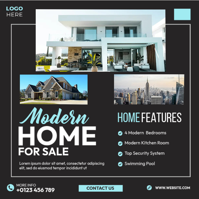Copy of Modern Home For Sale Ads | PosterMyWall