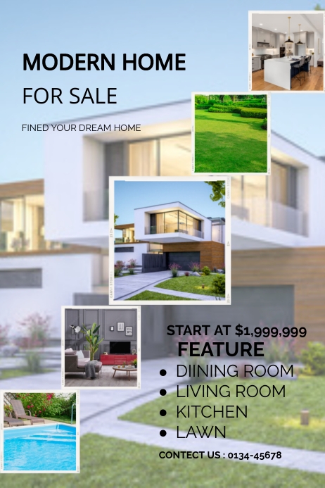 Plantilla de Modern Home For sale Realtor Poster | PosterMyWall