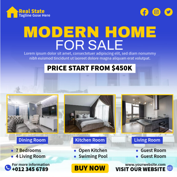 Modern Home Sale Template | PosterMyWall
