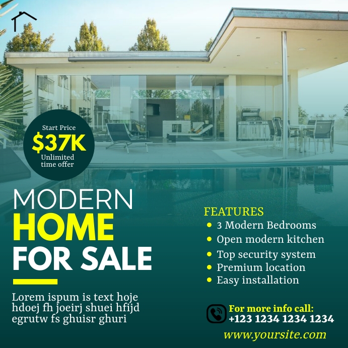 Plantilla de Modern home sale | PosterMyWall