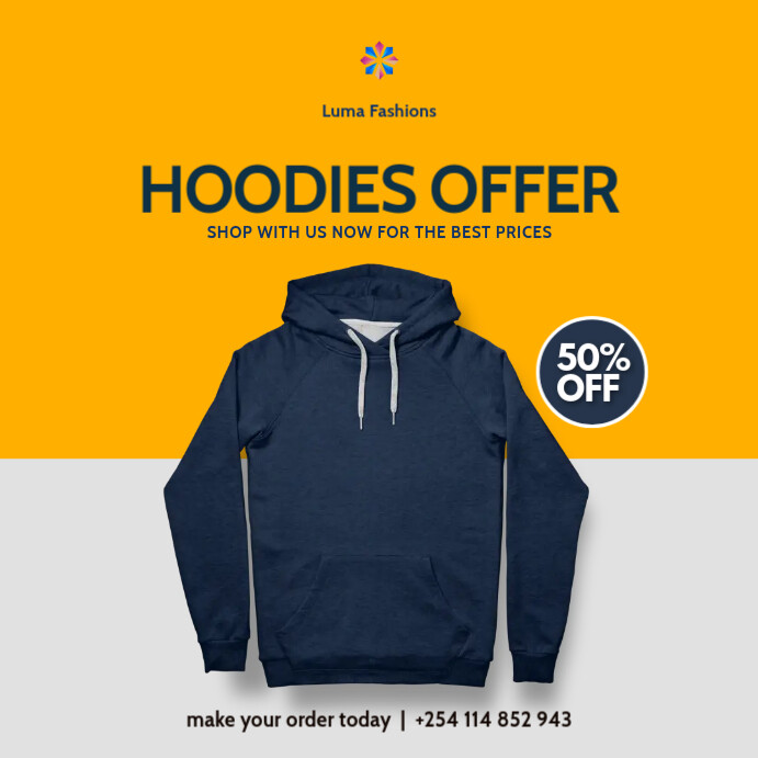 Copy of Modern Hoodie Fashion Discount Sale Design Template | PosterMyWall