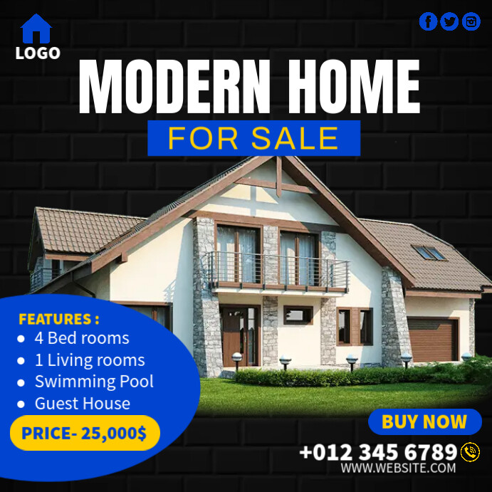 Modern House Ads Template | PosterMyWall